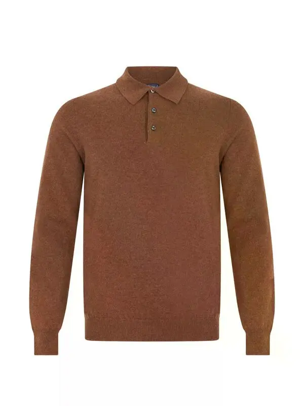 Fedeli Cashmere Long-sleeve Polo Shirt