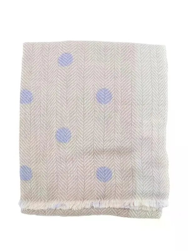 Altea Herringbone-pattern Polka-dot Scarf