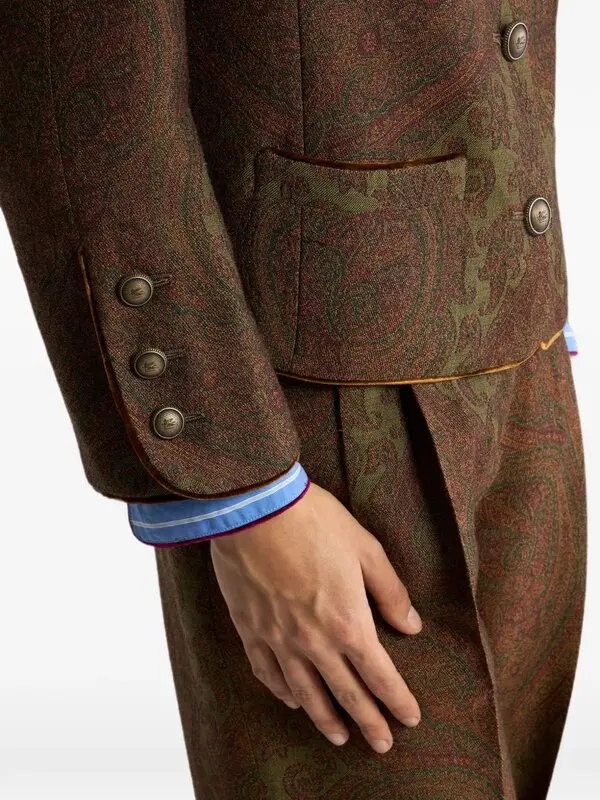 Etro Wool-blend Jacquard Jacket With Paisley Motif