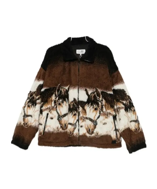 MAISON MARGIELA Horse Print Cardigan - Brown