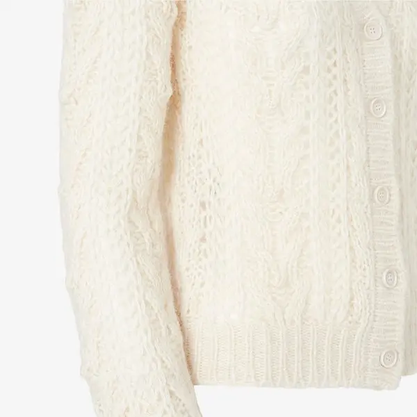 Fendi Ivory Cashmere, Silk And Alpaca Cardigan