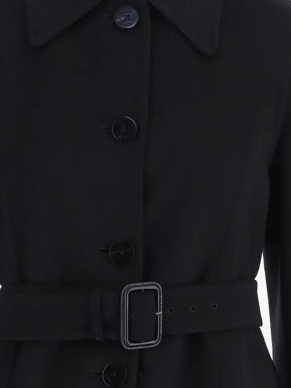 Gucci Wool Silk Coat With Gg Inside