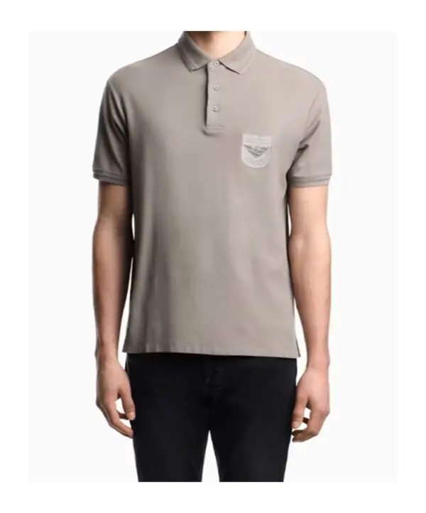 Emporio Armani Pique Polo Shirt With Shield Embroidery