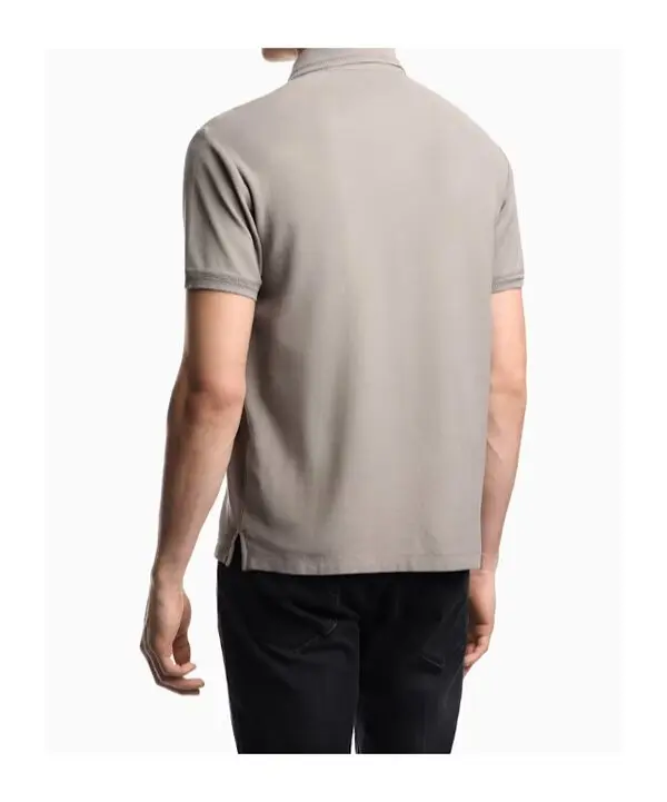 Emporio Armani Pique Polo Shirt With Shield Embroidery