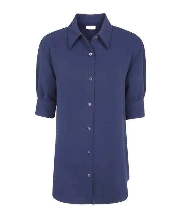Dries Van Noten Cuffed Crepe Shirt - Navy