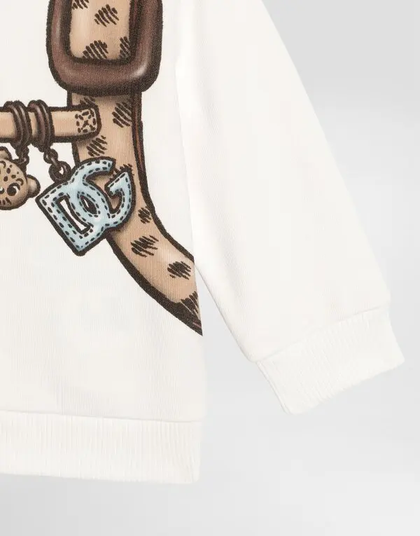 Dolce & Gabbana Backpack-printed Zip-up Hoodie - White