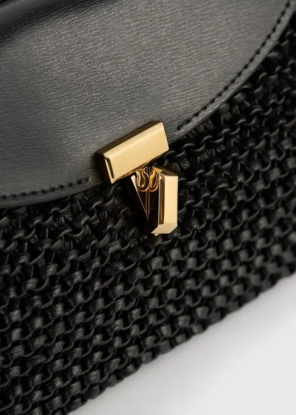 TOTEME Mini T-lock Woven-leather Clutch
