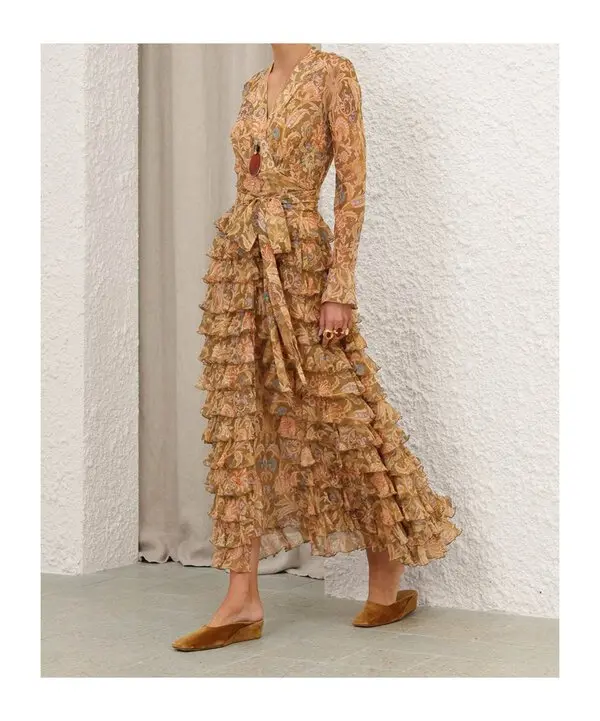 Zimmermann Ruffled Wrap Dress