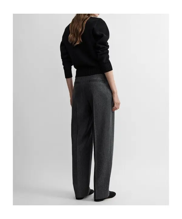 TOTEME Pleated Herringbone-pattern Trousers