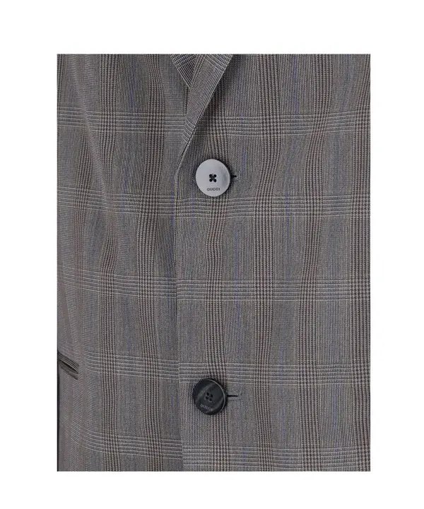Gucci Prince Of Wales Wool Jacket - Gray