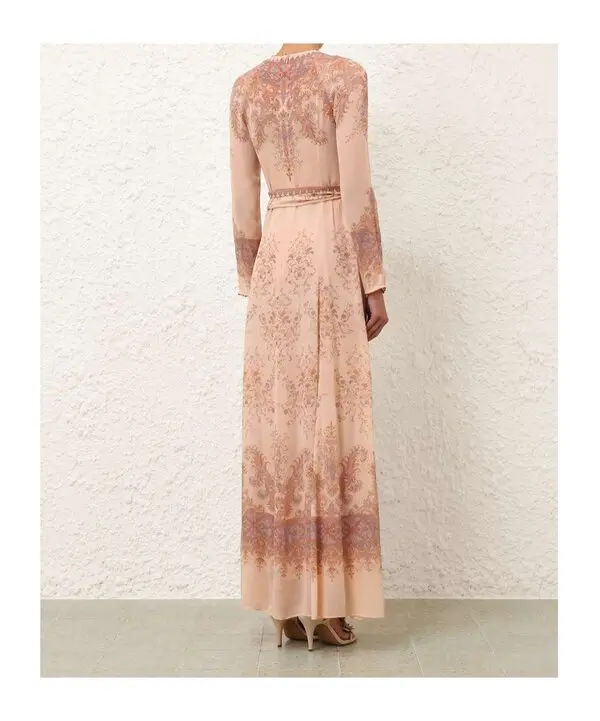 Zimmermann Peach Paisley Print Slim-fit Dress - No