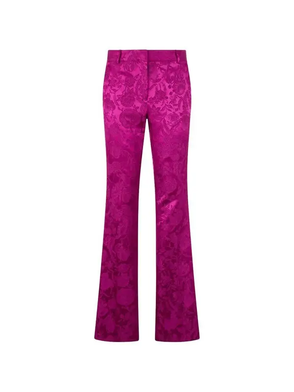 Roberto Cavalli Floral Jacquard Flared Pants - Fuchsia