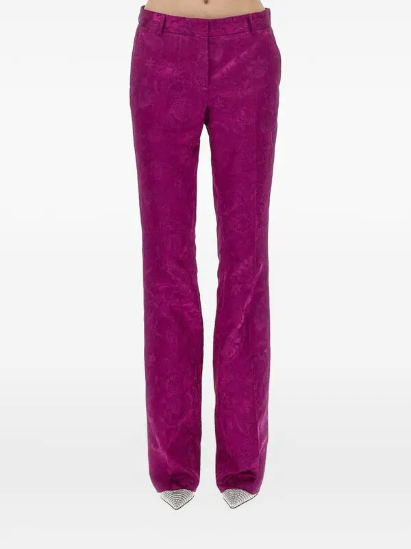Roberto Cavalli Floral Jacquard Flared Pants - Fuchsia
