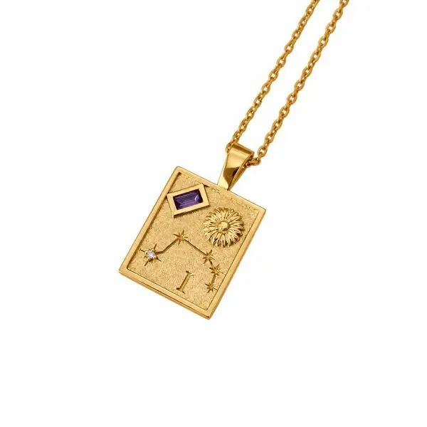 CIER Aries Zodiac Necklace - Gold