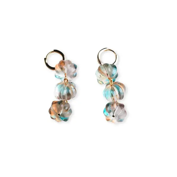 HEARTFELT LAYERS Colored Glaze Pumpkin Drop Earrings