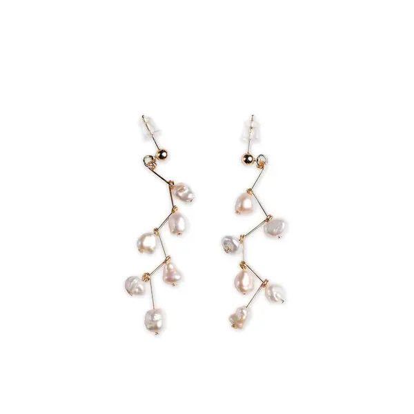 HEARTFELT LAYERS Tree Branch Chandelier Earrings Fresh Water Pearl