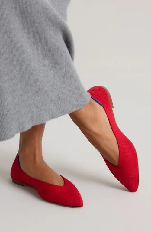 Rothy's The Fine Point Pointed Toe Flat - Cherry