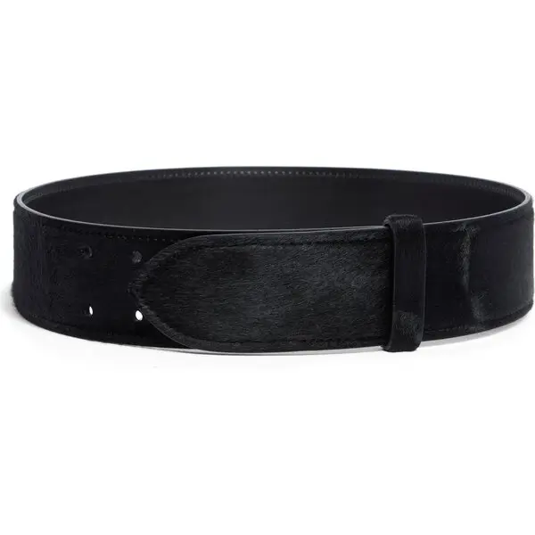 Khaite Theo Genuine Calf Hair Belt - Black