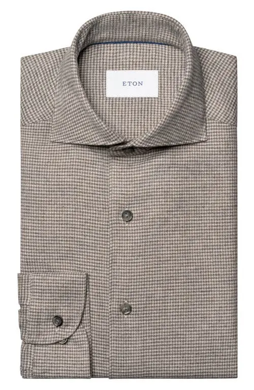 Eton Houndstooth Check Flannel Shirt