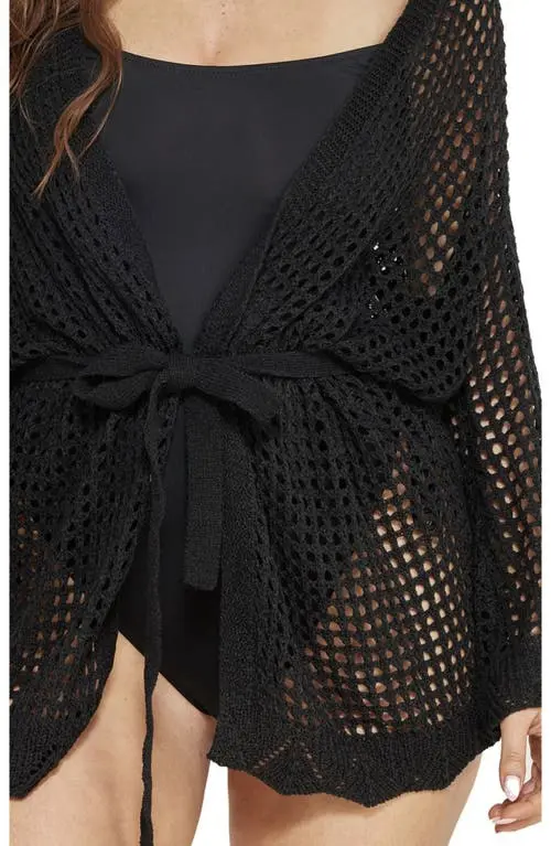 BEACH LIFE BY GOTTEX Maribelle Lace Robe Cover-up - Black