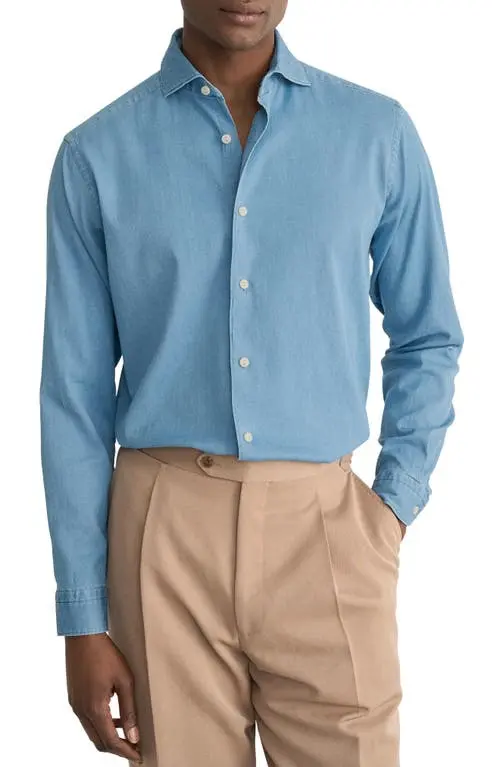 Eton Stretch Denim Shirt - Medium Blue