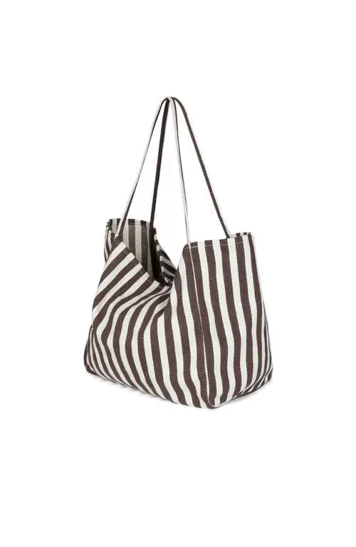 BEACH LIFE BY GOTTEX Sabs Stripe Beach Tote - Brown