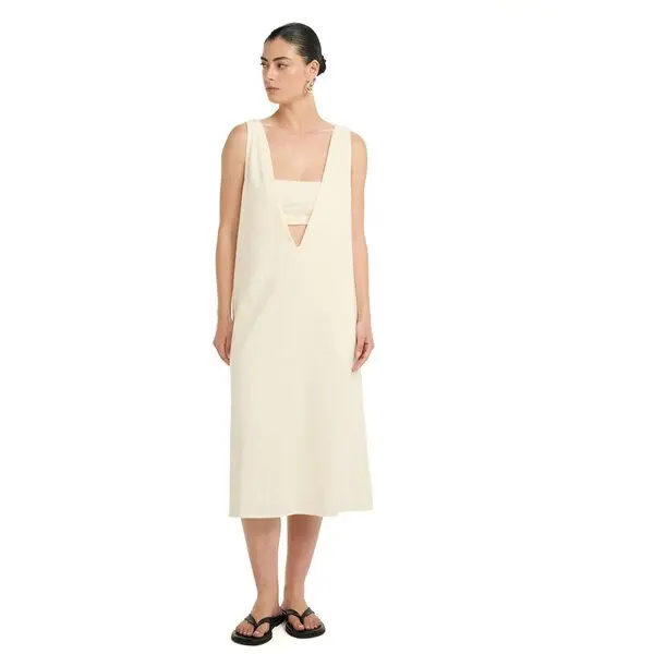 BEACH LIFE BY GOTTEX Resort Coastal V-neck Maxi Dress Cover-up - Natural