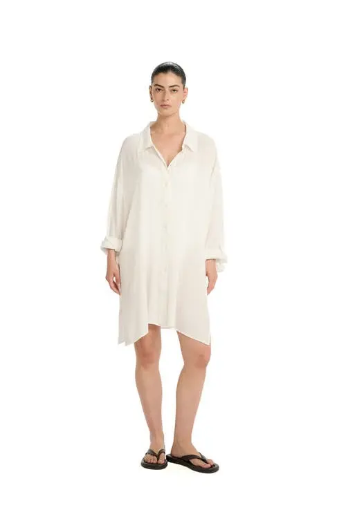 BEACH LIFE BY GOTTEX Resort Shirt Dress Cover-up - White