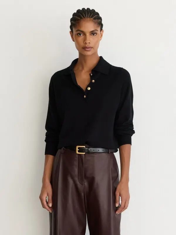 REISS Avery Wool-cashmere Half-button Jumper