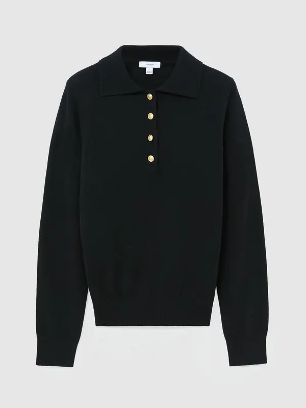 REISS Avery Wool-cashmere Half-button Jumper