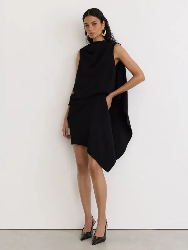 REISS Cassia Draped Sleeveless Mini Dress