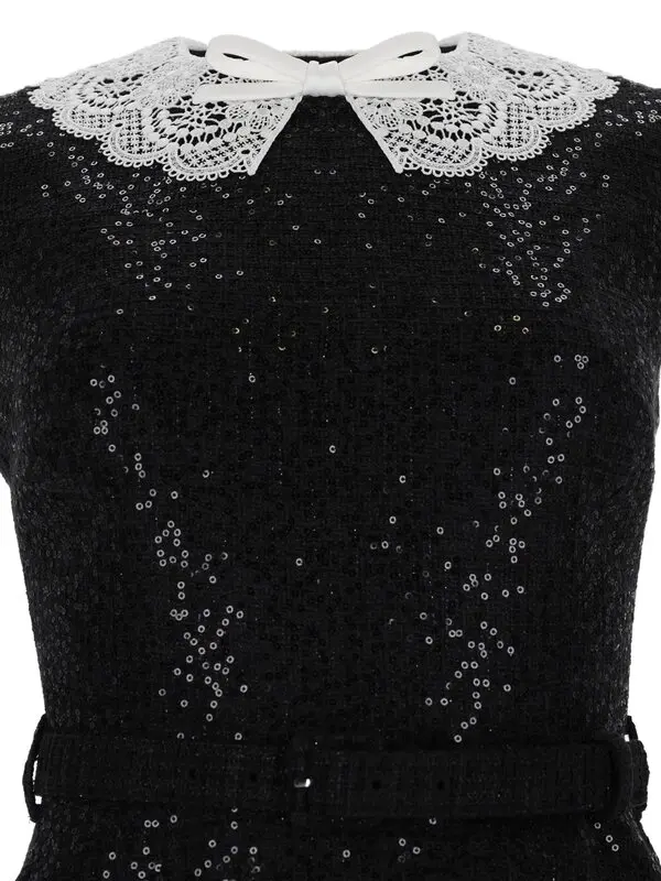 SELF-PORTRAIT Mini Abito In Bouclé Con Paillettes
