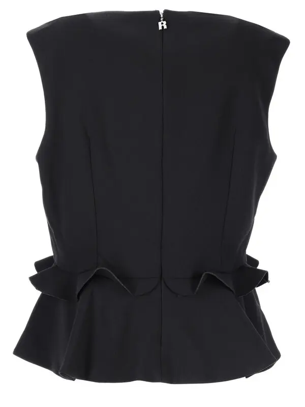 ROTATE BY BIRGER CHRISTENSEN Top Con Scollo A V E Applicazioni Floreali - Black