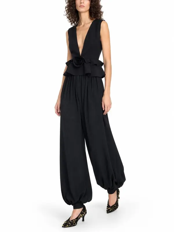 ROTATE BY BIRGER CHRISTENSEN Top Con Scollo A V E Applicazioni Floreali - Black