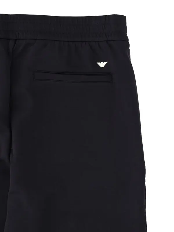 Emporio Armani Pantalone Jersey Jogger Con Coulisse E Tasche - Blue