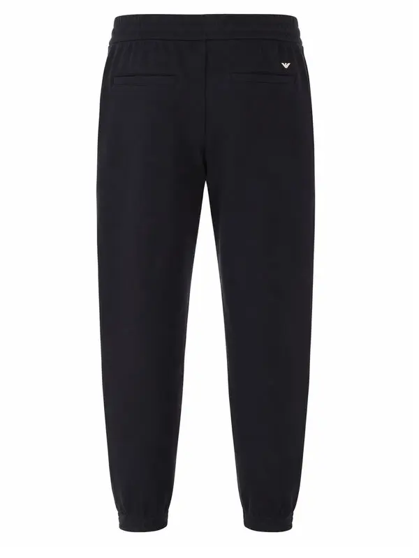 Emporio Armani Pantalone Jersey Jogger Con Coulisse E Tasche - Blue