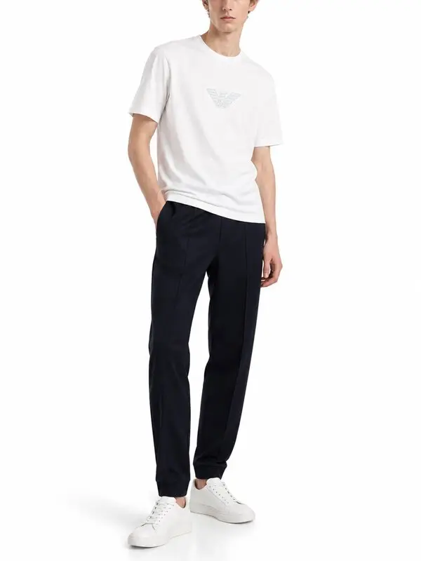 Emporio Armani Pantalone Jersey Jogger Con Coulisse E Tasche - Blue