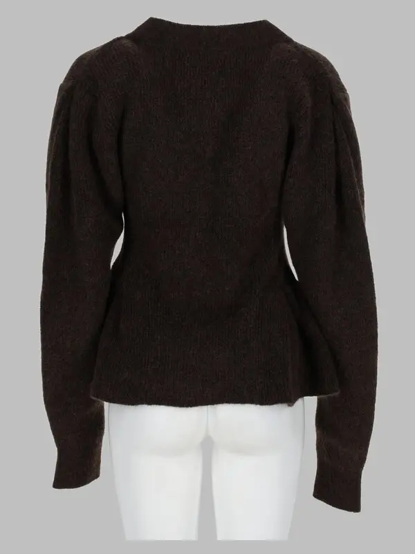 ROTATE BY BIRGER CHRISTENSEN Cardigan In Maglia Con Volant - Brown