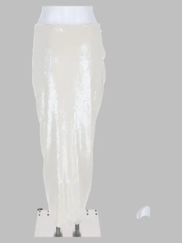 ROTATE BY BIRGER CHRISTENSEN Gonna Con Nodo E Paillettes - White