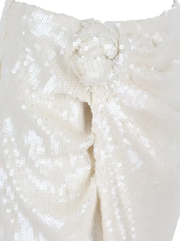ROTATE BY BIRGER CHRISTENSEN Gonna Con Nodo E Paillettes - White
