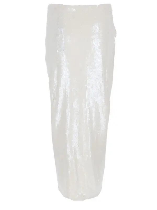 ROTATE BY BIRGER CHRISTENSEN Gonna Con Nodo E Paillettes - White