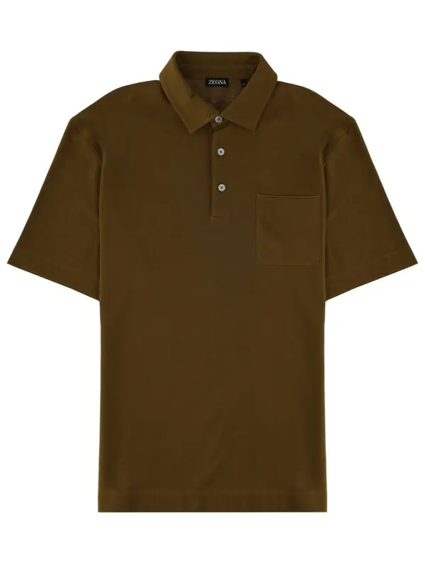 Zegna Cotton Short Sleeve Polo Shirt - Green