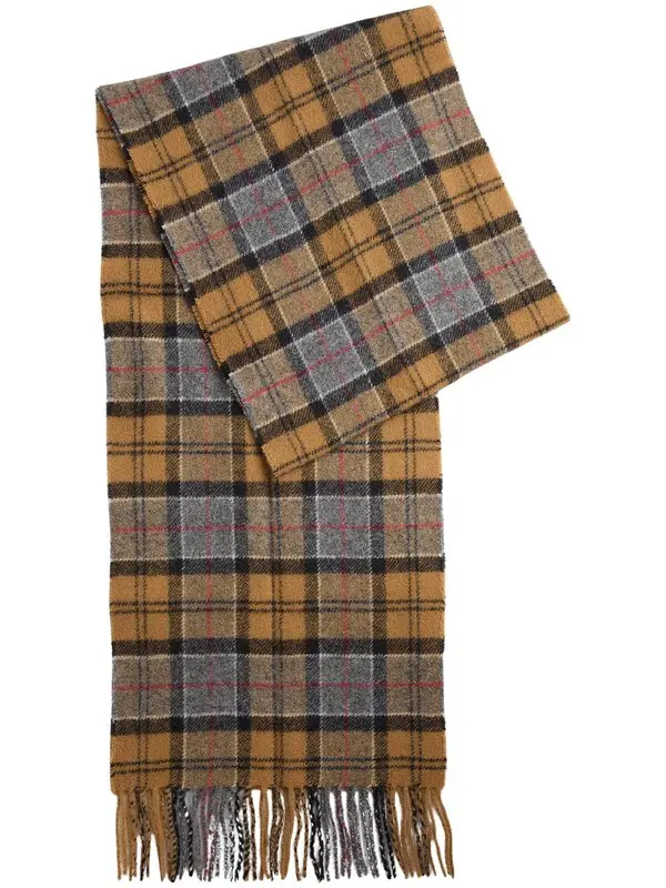 Barbour Woven Logo Wool Scarf 180 Cm X 25 Cm - Beige
