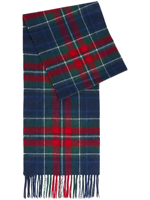 Barbour Logo Scarf In Merino Wool & Cashmere Blend - Green