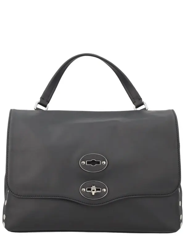 ZANELLATO Leather Top Handle Satchel Bag - Black