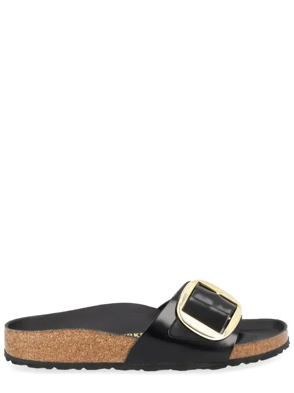 BIRKENSTOCK Buckled Cork Slide Sandals - Black