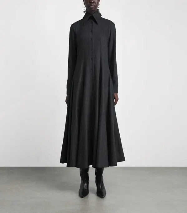 Khaite Virgin Wool-cashmere Blend Ricky Shirt Dress