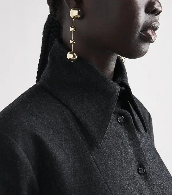 Khaite Virgin Wool-cashmere Blend Ricky Shirt Dress