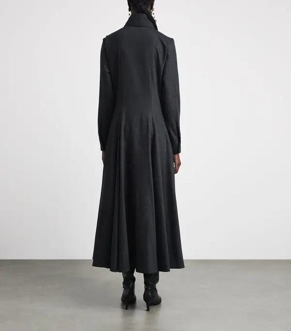 Khaite Virgin Wool-cashmere Blend Ricky Shirt Dress