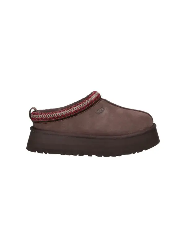 UGG Leather Upper Flat Sandals - Brown